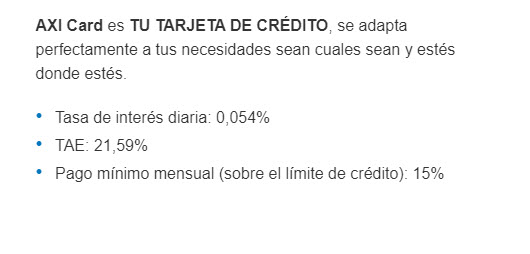 Axi Card Opiniones 2025, cómo funciona, requisitos y comisiones ️